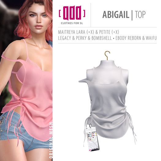 Second Life Marketplace - [ADD] Abigail Top - White